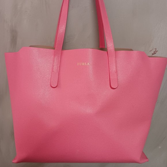 Furla | Bags | Furla Pink Leather Tote | Poshmark
